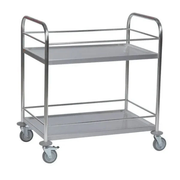 Instrument trolley (2 shelves with 4 side railing) – Sickbay Global